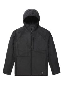 burton men's stockrun warmest hooded full-zip fleece, true black, l