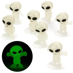 glow in the dark alien figurines for kids - 100 pcs small halloween toys for halloween party favors - 1" bulk toys goodie bag pinata stuffers - bulk gifts for kids - vending machine toy - easter toys