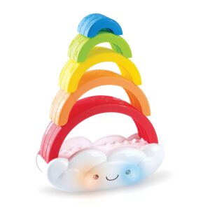 kidoozie musical stack & learn rainbow - stacking activity toy for infants and toddlers 6-24m - motion activated lights and sounds - encourages early learning and fine motor skills