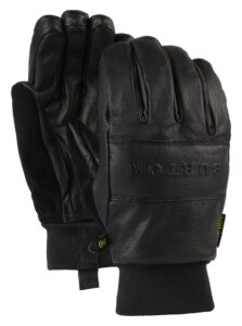 burton standard treeline leather gloves, true black, medium