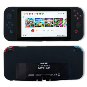 protective case for nintendo switch, soft silicone slim case cover compatible with nintendo switch oled. (black 1pcs)