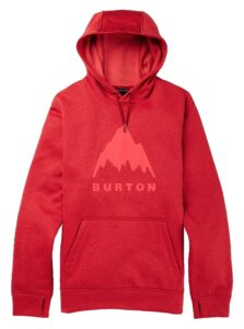 burton men's standard oak pullover hoodie, sun dried tomato heather, medium