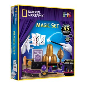 national geographic magic kit - 45 magic tricks for kids to perform with step-by-step video instructions for each trick provided by a professional magician, toys for boys and girls