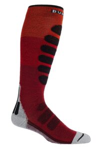 burton men's standard performance + lightweight compression socks, tomato, small