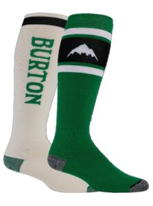 burton men's standard weekend midweight socks (2 pack), clover green, large