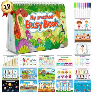 huaxus 19 pages preschool learning activities - busy book, toddler activities, autism sensory learning materials, montessori toys, educational toys, activity binder gifts for kids toddlers