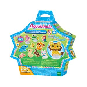 aquabeads arts & crafts animal buddies theme refill with beads and templates