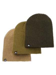 burton youth kids' recycled dnd winter beanie (3 pack) (us, alpha, one size, forest night/kelp/martini olive)