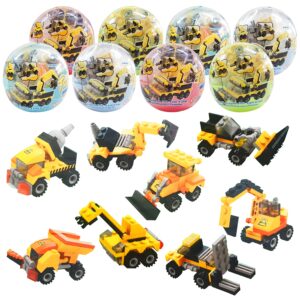 holydeck 8 pack easter eggs with vehicle building blocks for kids assembly building cars,great for easter party favors,easter basket stuffers,goodie bags