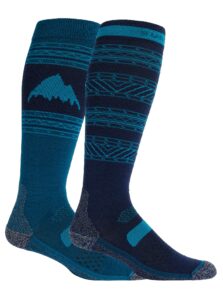 burton men's standard performance lightweight socks (2 pack), lyons blue, small