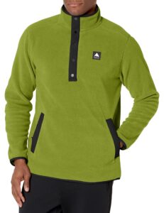 burton men's standard hearth fleece pullover, calla green, large