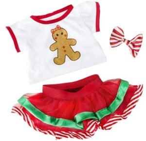 teddy mountain ny gingerbread outfit teddy bear clothes outfit fits most 15 - 17" build-a-bear, vermont teddy bears, and make your own stuffed animals