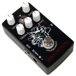 pigtone distortion guitar pedal, distortion guitar pedal for electric guitar effect natural tight pedal true bypass black pp-30