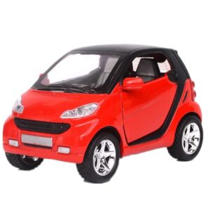 nc red pull back car diecast car model collectible toy scale 1/32 for smart fortwo