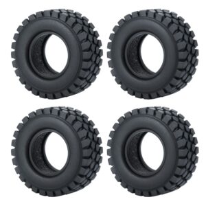 rclions 4pcs rubber micro 1" rc wheel tyres tires with foam insert for all 1/24 axial scx24 axi00001,axi00002,axi90081 deadbolt rc crawler truck car (50mm)