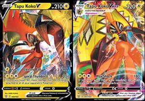 tapu koko v & vmax ultra rare card set - 050/163 & 051/163 - battle styles sword & shield