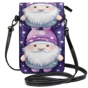 cute gnomes crossbody phone purse small mini shoulder bag cell phone pouch leather wallet for women girls