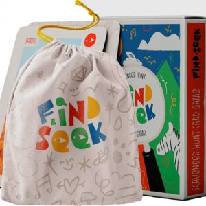 find and seek scavenger hunt game kids ages 4-8 from magma games - outdoor activities for kids ages 4-8 - card based camping games - charades for kids activities for kids - nature seek & find it game