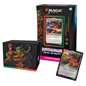 magic: the gathering kamigawa: neon dynasty commander deck – upgrades unleashed (red-green) | minimal packaging version