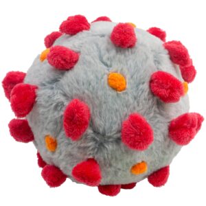 covid-19 educational super soft microbe plush - 10'' inch size - novelty plushy toy - sars-cov-2 molecule stuffed animal, gray