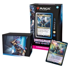 magic: the gathering kamigawa: neon dynasty commander deck – buckle up (white-blue)