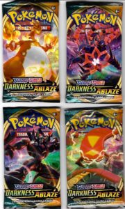 4 x pokemon sword & shield 3 darkness ablaze booster packs (4 supplied) - pokemon tcg swsh3