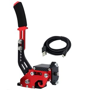 obokidlyamor [upgrade 4th gen 3-in-1 usb handbrake support t300rs/t300 ferrari compatible with ps5/ps4 + pc for simracing game sim rig with clamp (for t300rs/t300/ps4/ps5 -only handbrake, red)