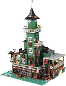 general jim's realistically detailed fisherman harbortown series city modular buildings 3452 piece three level lighthouse construction suite building blocks toy bricks set for adults and teens