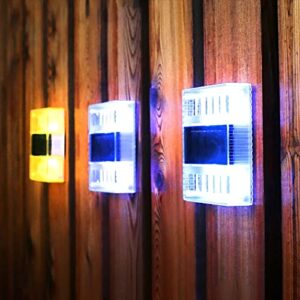 rgb color 2pcs solar led lamp outdoor waterproof wall lamp for balcony pavilion doorway step light home garden decoration solar led lamps