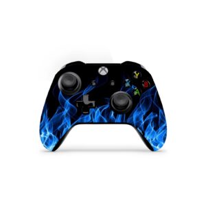 zoomhitskins controller skin compatible with x1 s and x1 x, vinyl sticker technology, heat flames fire light dark blue inferno, durable, bubble-free, goo-free, 1 skin, made in the usa