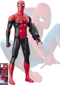 theavengers titan hero series spiderman 12 inch action figure from movie far from home, multicolor