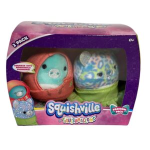 squishville by squishmallow character 2-packs sqm0228 - collect them all - official kellytoy squishmallows (lindsay & miles)