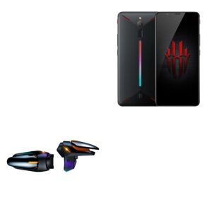 boxwave gaming gear compatible with nubia red magic 6 - touchscreen quicktrigger auto, trigger buttons autofire gaming mobile fps - jet black