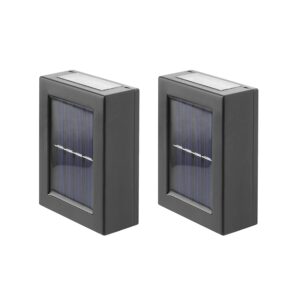 luofdclddd spotlight，2pcs solar wall sconce lamp up and down wall lighting garden decoration, solar sensor security lights, led square outdoor spotlight, exterior wall lamps for garden patio yard/rgb