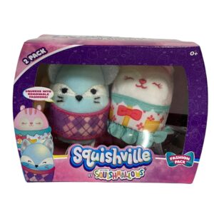 squishville by squishmallow character 2-packs sqm0228 - collect them all - official kellytoy squishmallows (amina & florence)