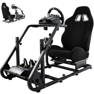 dardoo g29 racing simulator cockpit with seat fit for logitech/thrustmaster/fanatec g25 g27 g923 t150,steering wheel cockpit,not include wheel, pedal and shifter