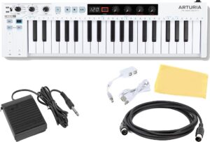 arturia keystep 37-key controller & sequencer bundle w/usb cable, anti-ground loop adaptor, midi cable, deluxe sustain pedal, and austin bazaar polishing cloth