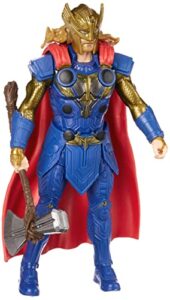 marvel studios' thor: love and thunder thor toy, 6-inch-scale deluxe action figure with action feature, toys for kids ages 4 and up