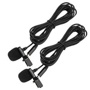 esenlong 2pcs mini 3. 5mm collar clip microphone prevent noise for mobile phone/ pc recording