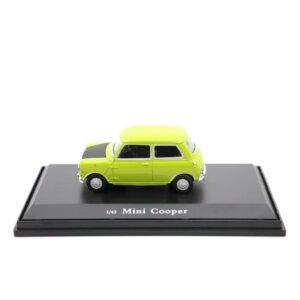 motor city classics 1:43 mini cooper green: black bonnet - optimum diecast