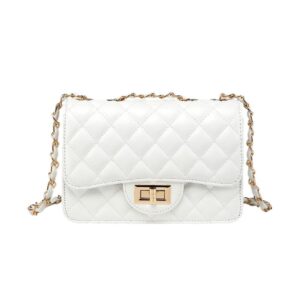 jopchunm designer handbags small crossbody bags clutch white leather quilted purse for women