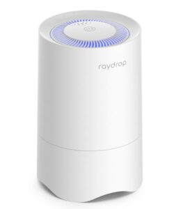 raydrop small air purifier for home bedroom, personal desk mini air purifier, room hepa air purifier fresheners cleaner for pets, smoke, desktop, office (white)