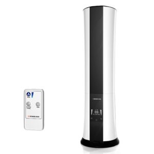 2023 ultrasonic humidifiers 6.5l/1.72gal, mizukata hikari cool mist tower humidifier for bedroom large room whole house/room greenhouse with remote control and essential oil tray, top fill, easy clean