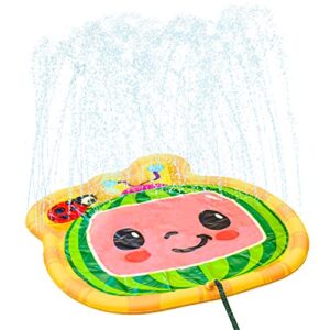 cocomelon splash pad, outdoor play mat, sprinkler for kids and baby pool for learning, toddler sprinkler pool, 48" outside water toys, outdoor laymat for babies and toddlers