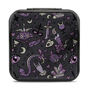 sedoied purple black goth spooky printed game card case for nintendo switch cartridge holder carrying storage box with 24 memory card holder g-c-02358741a one size