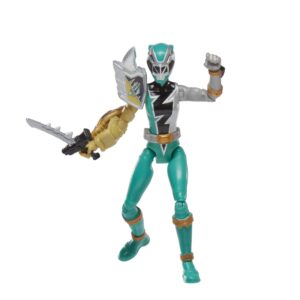 power rangers dino fury green ranger with sprint sleeve 6-inch action figure toy with dino fury key, chromafury saber accessory, ages 4 and up