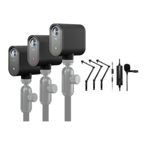 mevo start (3-pack) creator's/podcaster's bundle for streaming and recording with studio accessories (7 items)