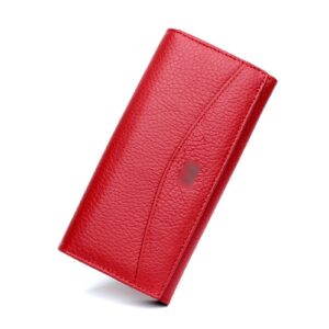 sxgjq genuine leather wallet for women coin purse female long clutch phone red wallets (color : red)