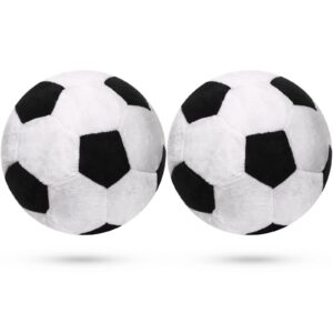 chalyna 2 pieces plush soccer balls soccer ball stuffed pillow black and white soft throw pillows for girls and boys soccer ball themed room decor sport themed party decoration, 7.5 inch