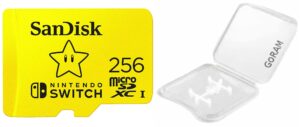 (1 pack) sandisk 256gb microsd nintendo switch micro sdxc memory card for switch & switch lite sdsqxao-256g bundle with (1) goram plastic case